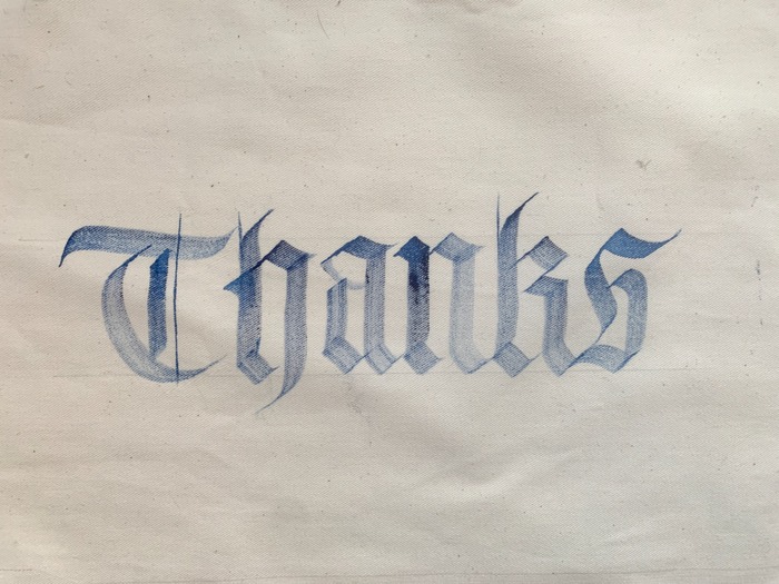 Kalligrafie met plat penseel